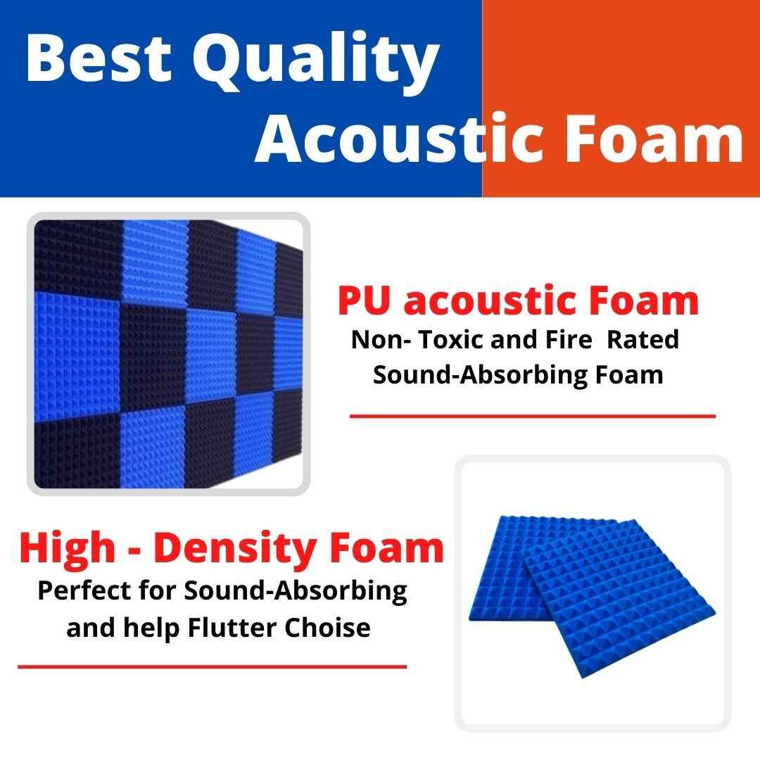 Pyramid Acoustic PU Foam – Blue | Envirotech Online